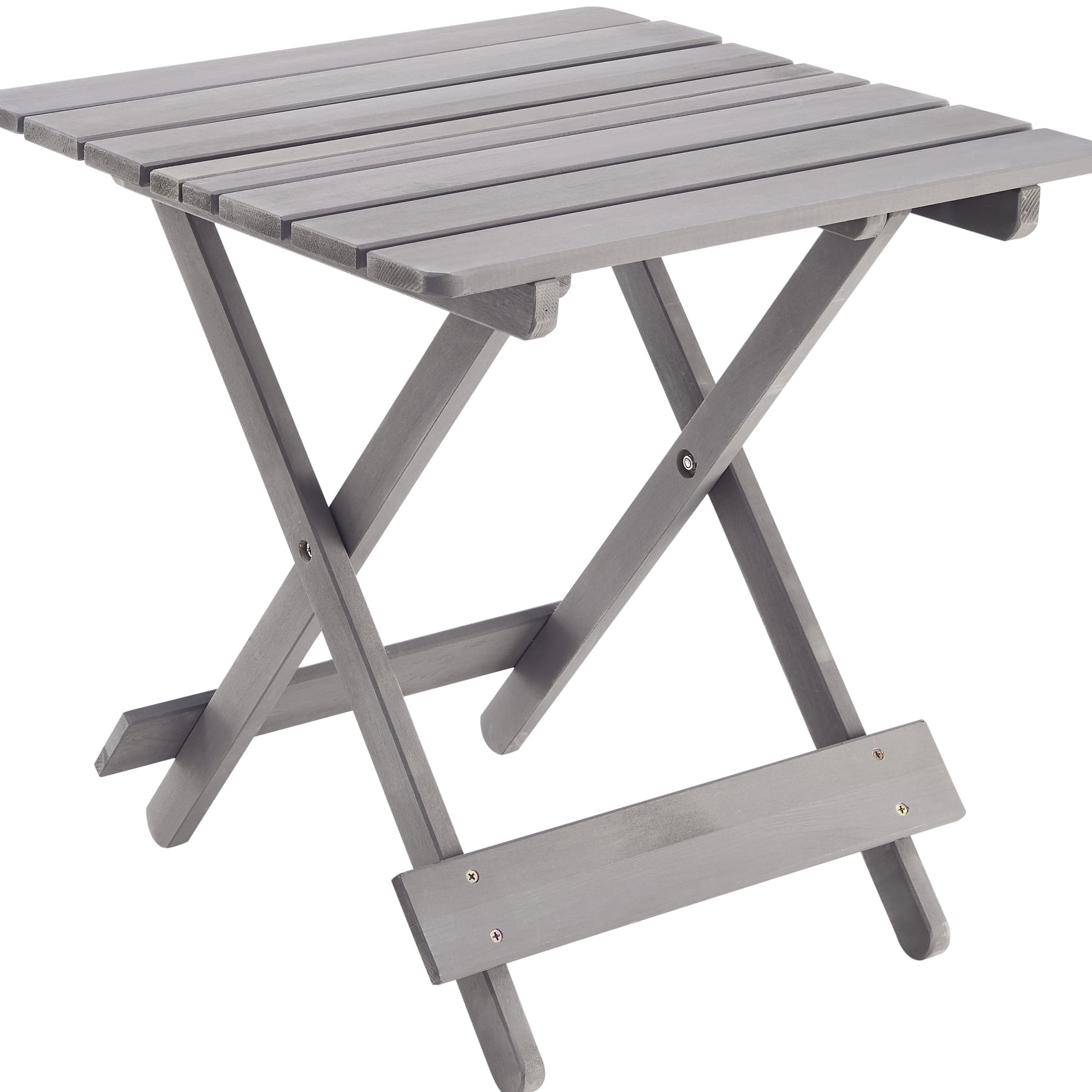 Folding Grey Patio Table - Solid Wood For Backyard, Balcony Area Color ...