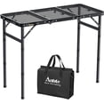 Folding Grill Table 34.6 In L X 15.7 In W X 27.5 In H Adjustable Height ...