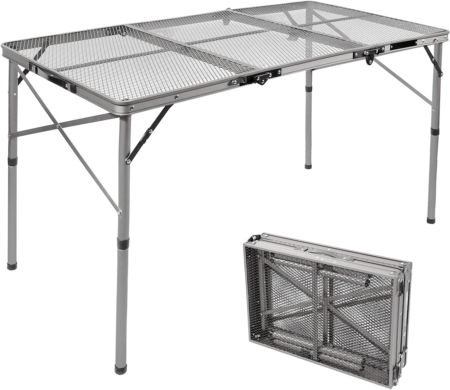 Folding Grill Table,Aluminum Portable Grill Stand Table for Outdoor ...