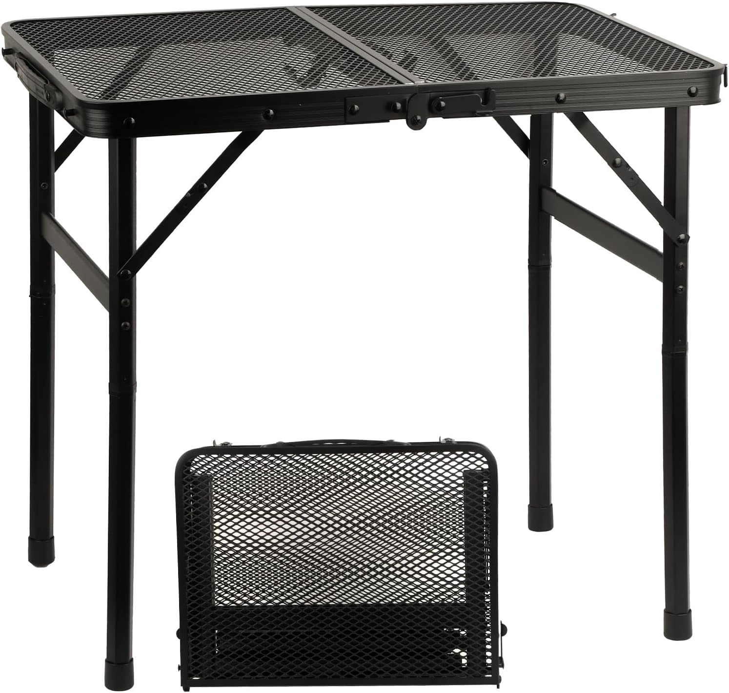 Folding Grill Table, Small, Aluminum, Lightweight, Portable, Height ...