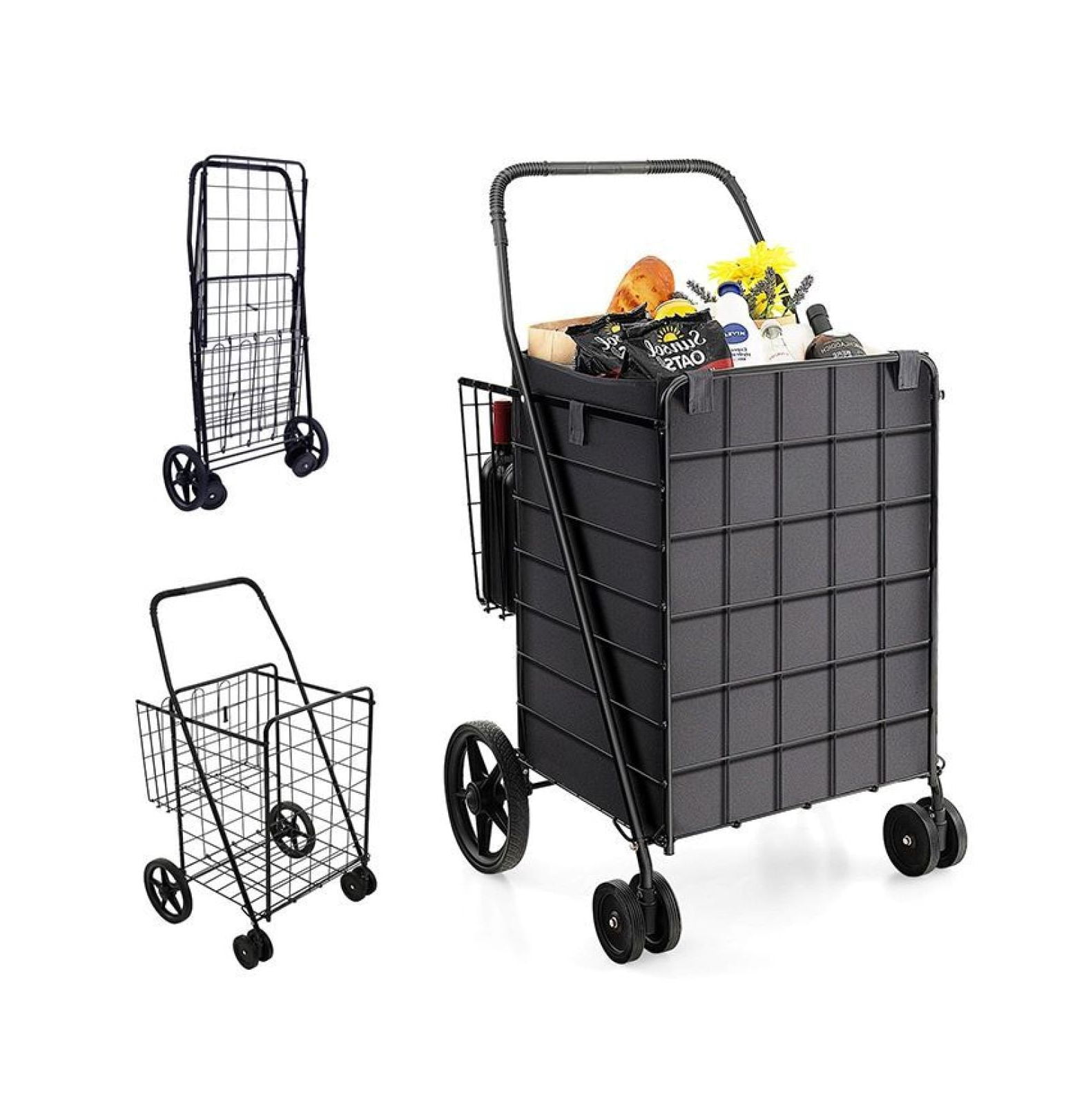 Folding Grocery Cart with Waterproof Liner - Walmart.com