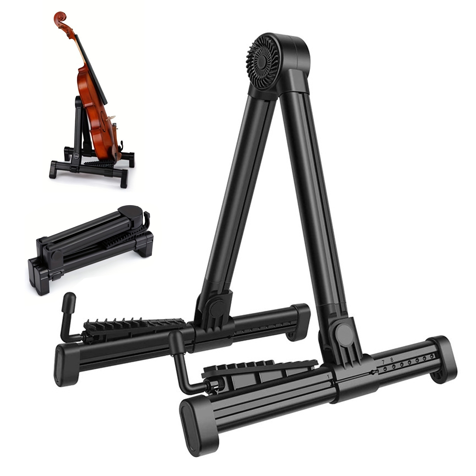 Folding Guitar Stand,Portable Tripod A Frame Aluminium Music Stand for ...