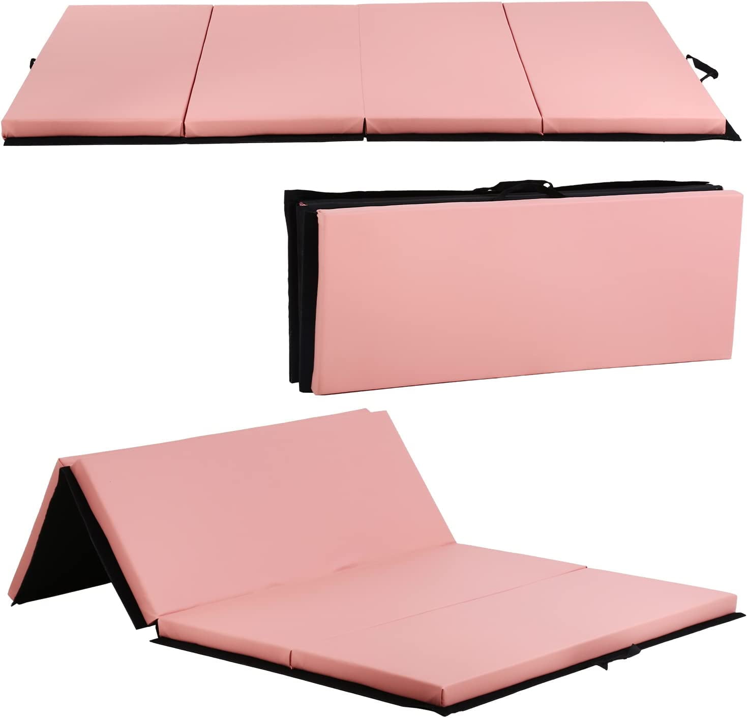 Folding Gymnastics Mat 6'X4'X2" Thick Tumbling Mats for Home Gym, Non ...