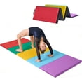 Folding Gymnastics Mat, Foldable Tumbling Mat for Kids, PU Leather ...