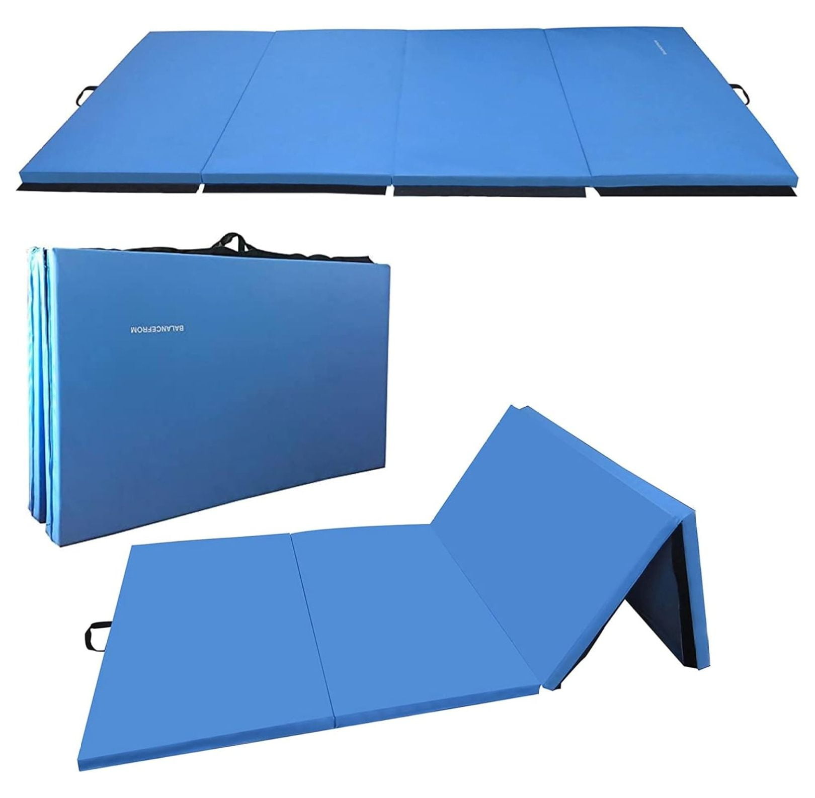 Folding Gymnastics Mat, Home Gym Floor Tumbling Equipment, 4' x 10' x 2 ...