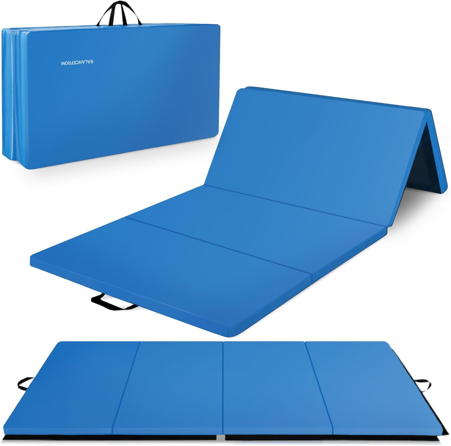 Folding Gymnastics Mat, Home Gym Floor Tumbling Equipment, 4' x 10' x 2 ...