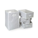 Folding Hamper & 3 Basket Set - Gray Chevron - Walmart.com