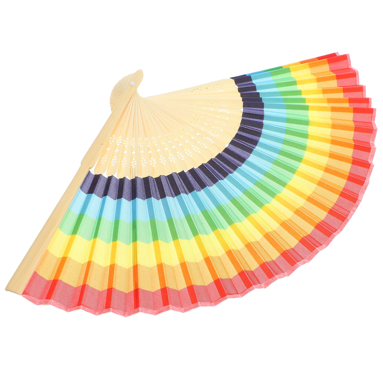 BRIGHTFUFU Foldable Hand Fan Rainbow Arc Shape 1Set 15X8X0.08In ...