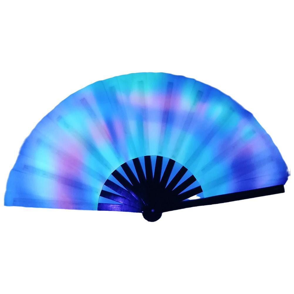 Folding Hand Fan With Led Light Portable Fluorescent Dance 2024 Light ...