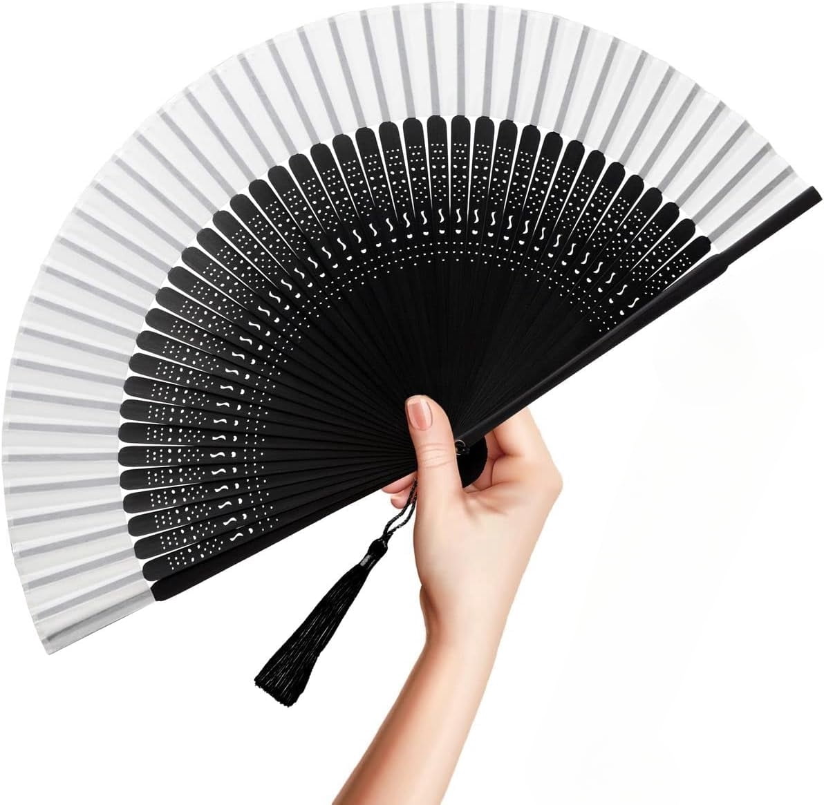 Folding Hand Fan for Women - Foldable Chinese Japanese Vintage Bamboo ...