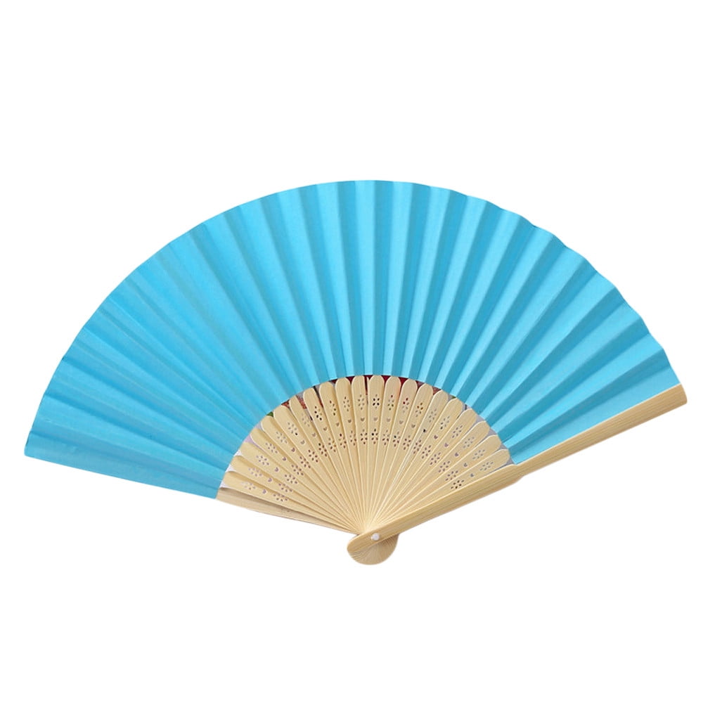 Folding Hand Fan with Bamboo Frame and Paper Leaf Traditional Style ...