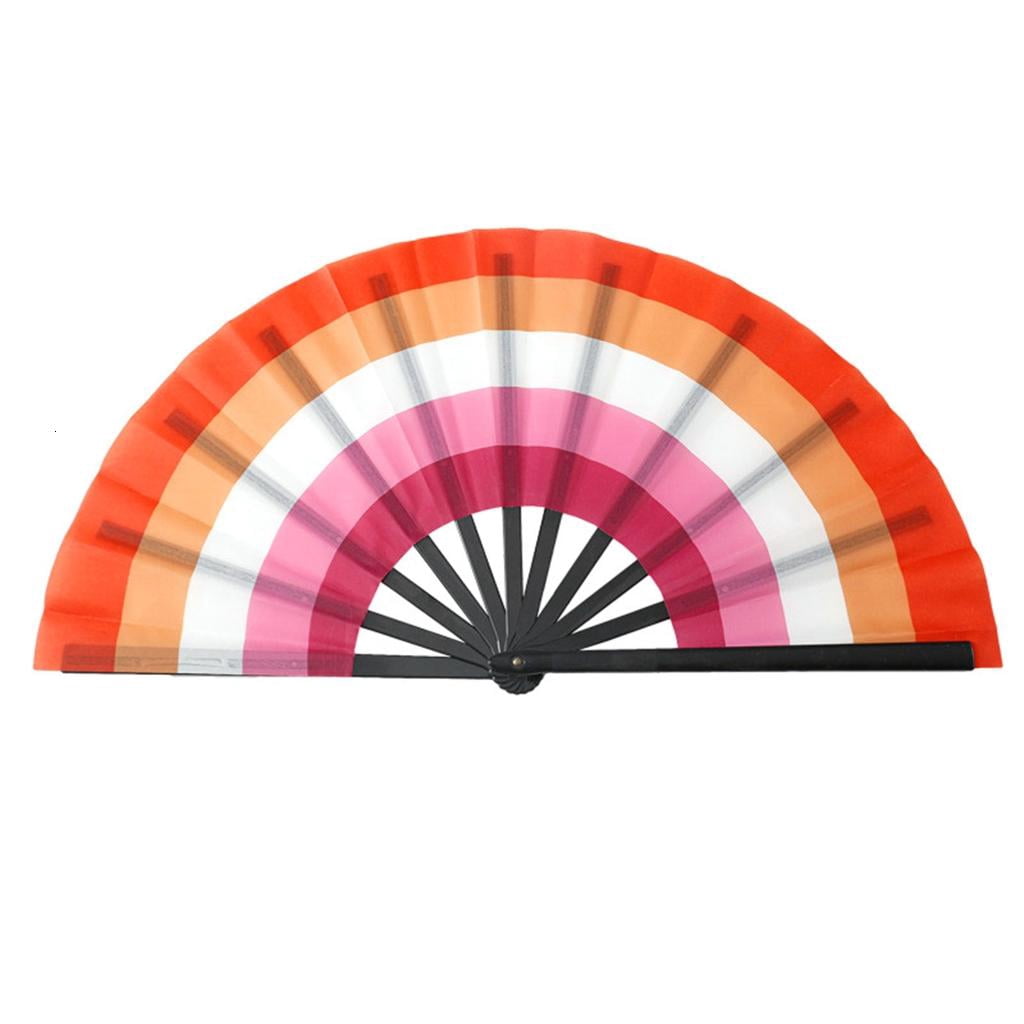 SDFGTstore Portable Rainbows Folding Fans Colourful Fans Hand Fans ...