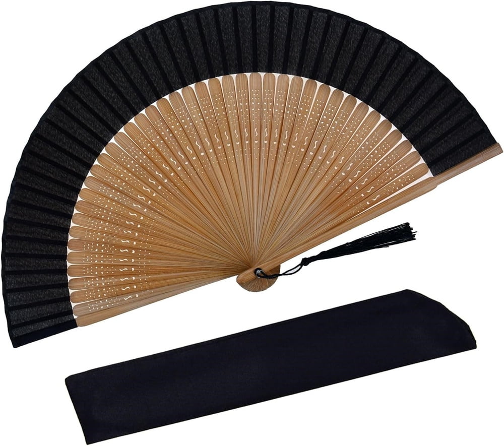 Folding Hand Held Bamboo Silk Fan,Hand Holding Fan,Charming Elegant ...