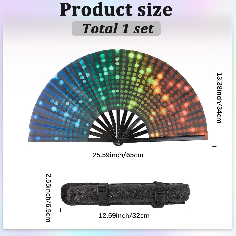 Folding Hand Rave Fan Large Plastic Bamboo Foldable Handheld Fans ...