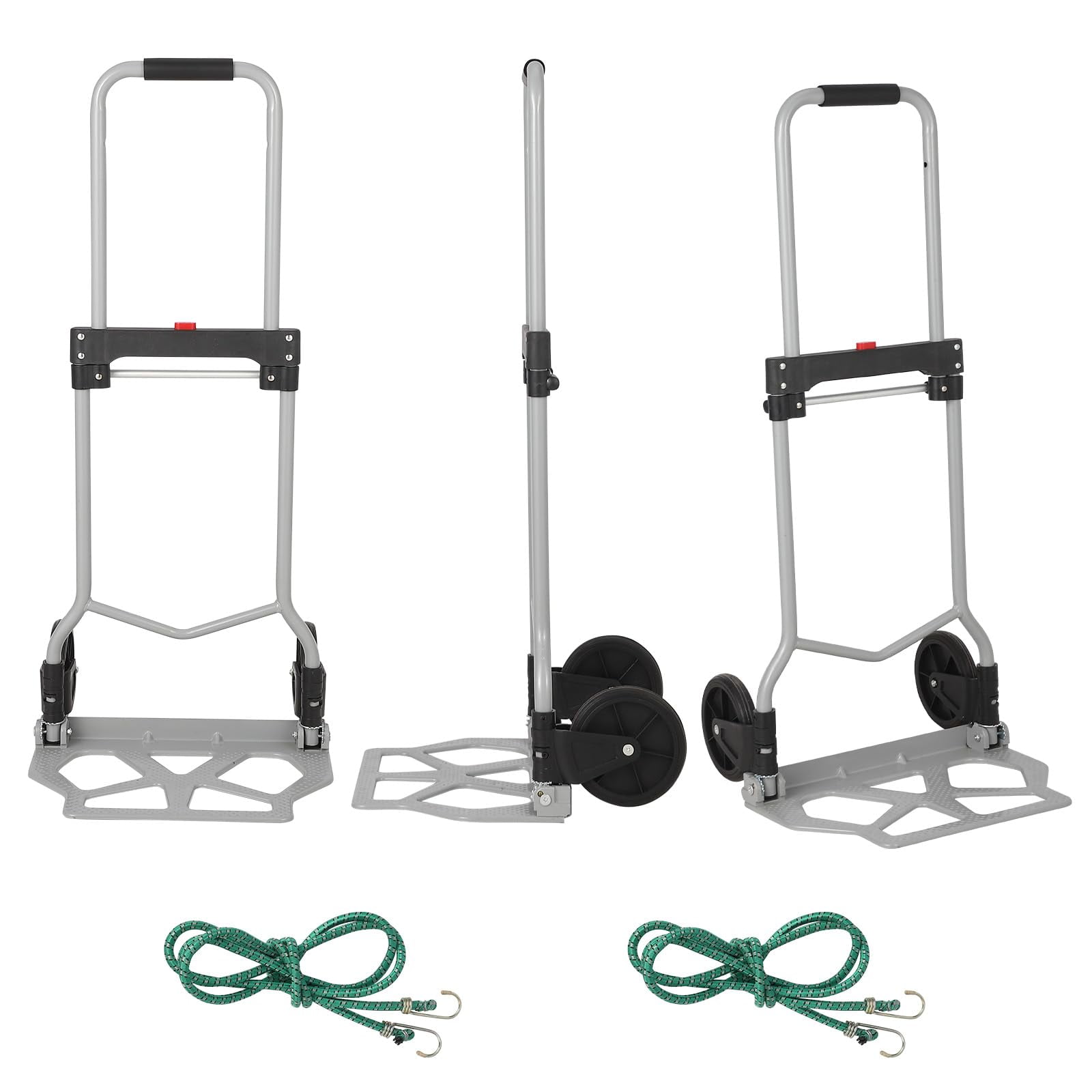 Folding Hand Truck, 165 lbs Capacity Portable Foldable Dolly Cart Heavy ...