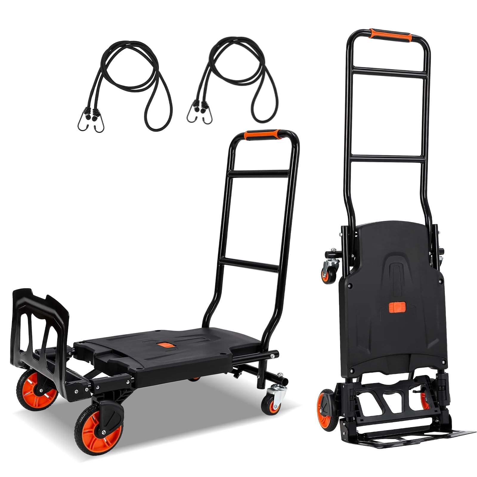 Folding Hand Truck, 2 in 1 Dolly Cart with 330 LBs Capacity ...