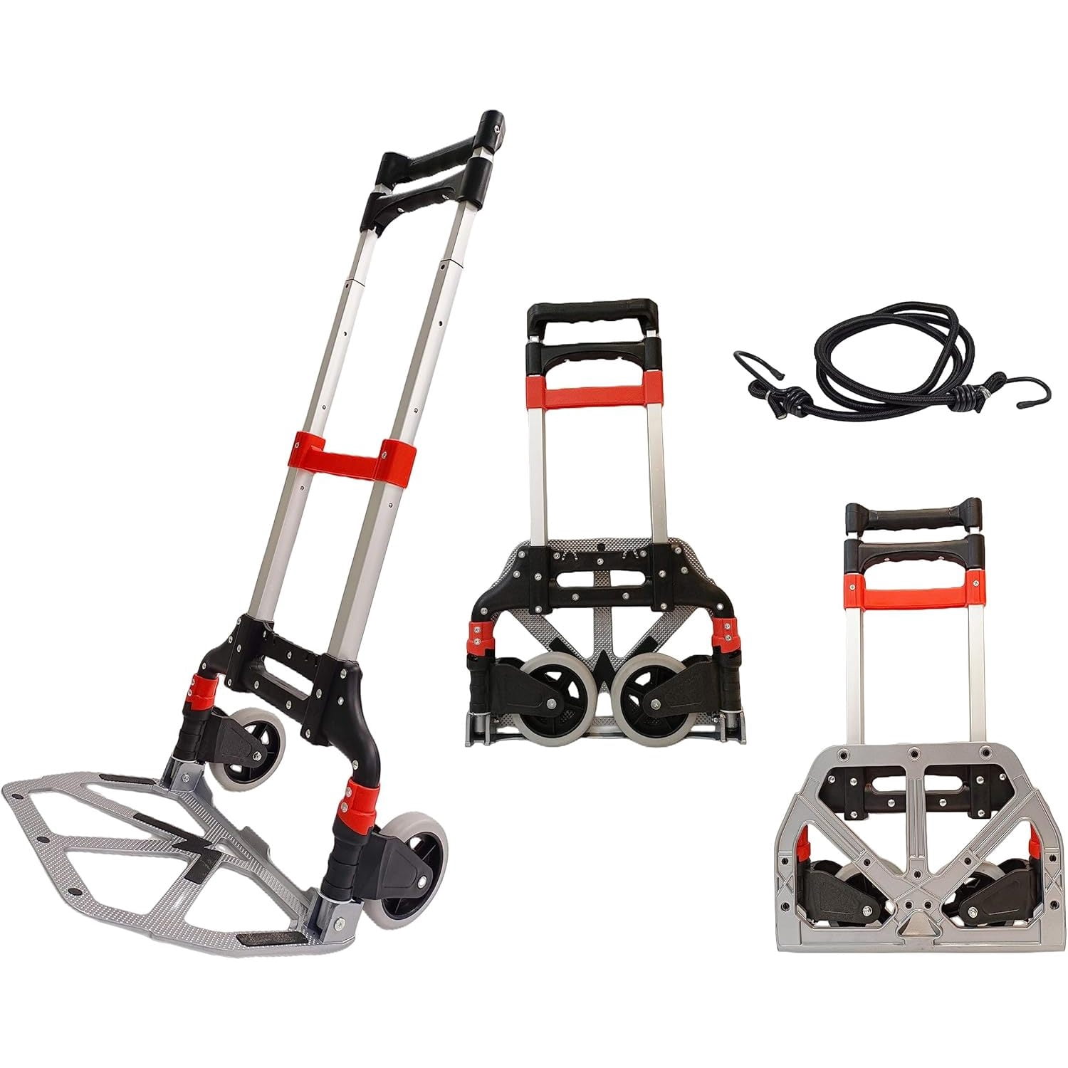 Folding Hand Truck with 2 Silent TPR Wheels, 165lbs Capacity ...