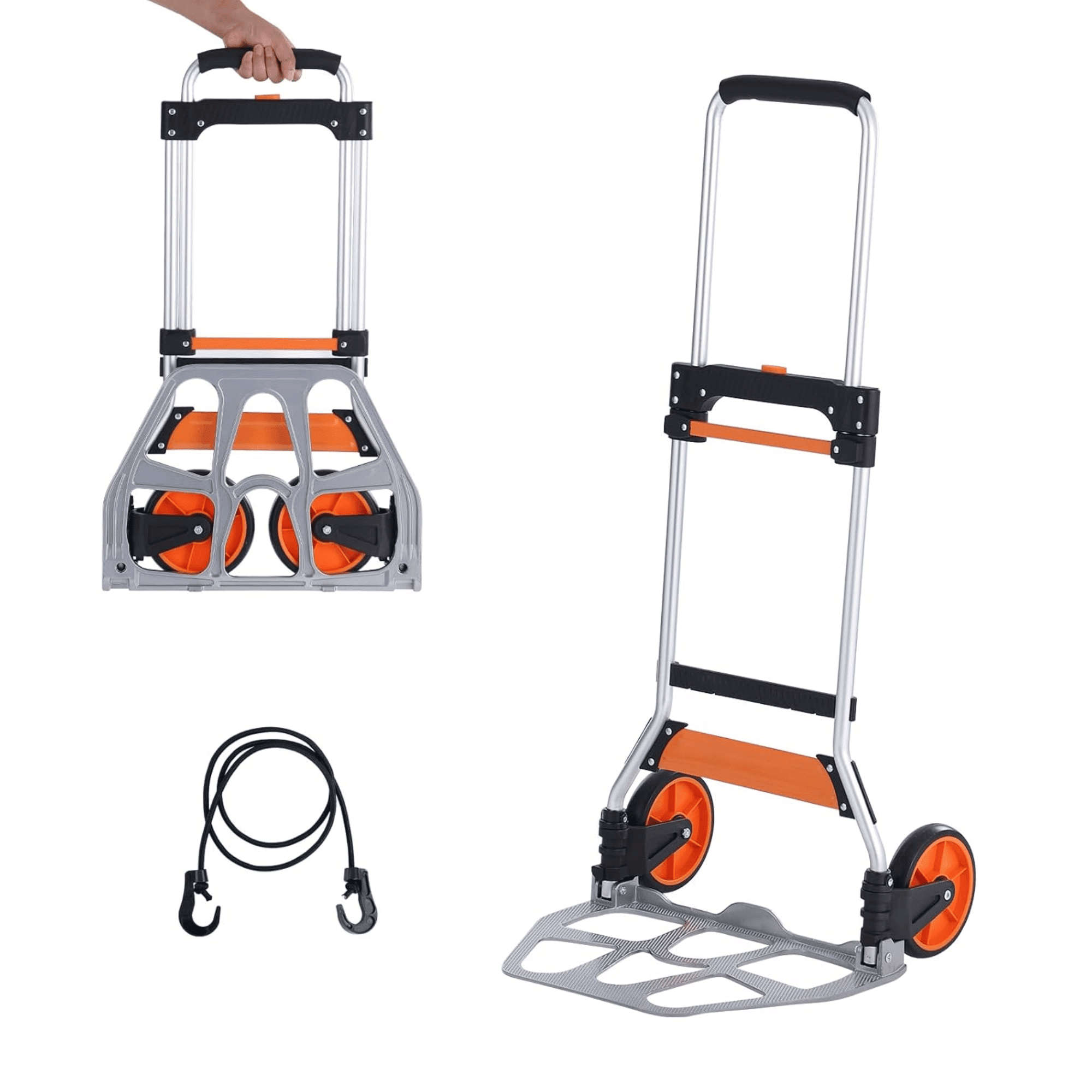 Folding Hand Truck, 275 lbs Load Capacity, Aluminum Portable Dolly Cart ...