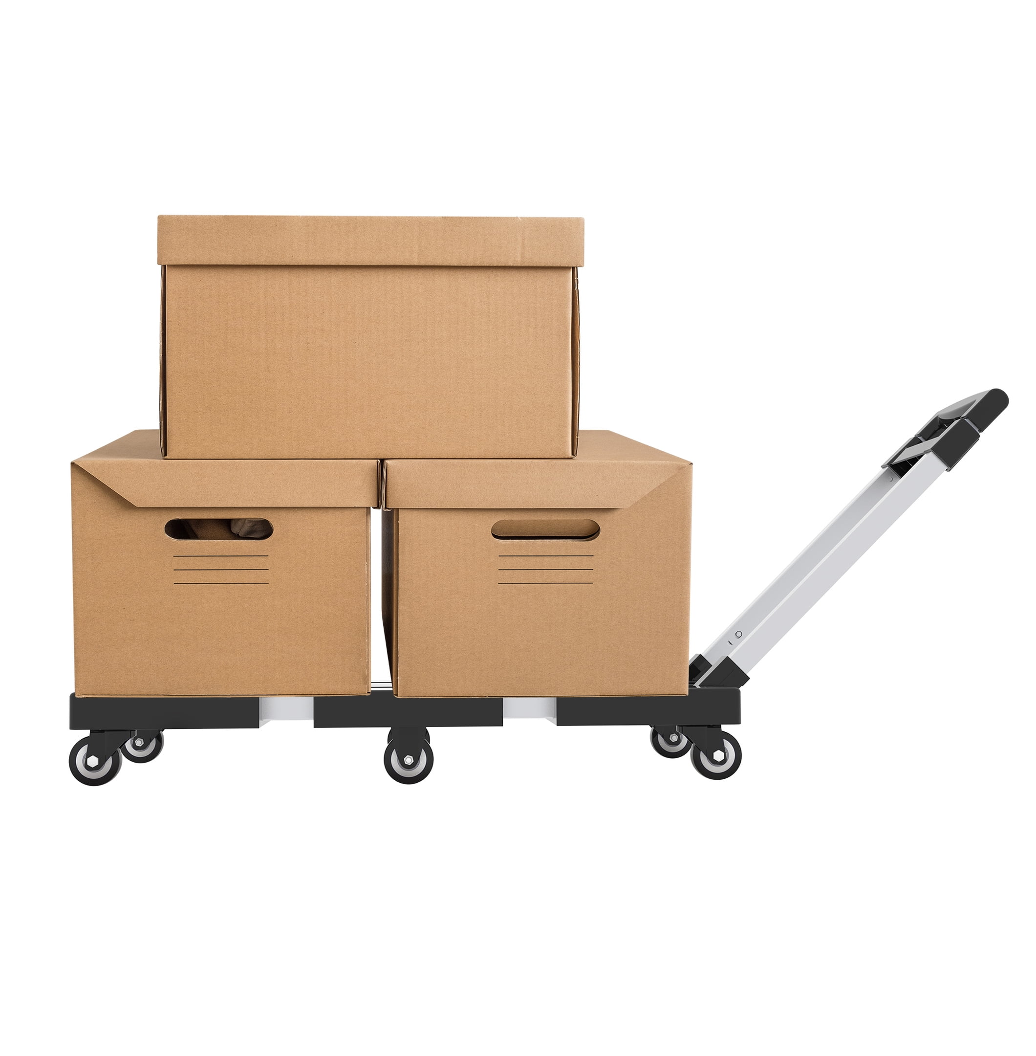 Folding Hand Truck 330lbs, Portable Heavy Duty Dolly Cart, 6 Wheels ...