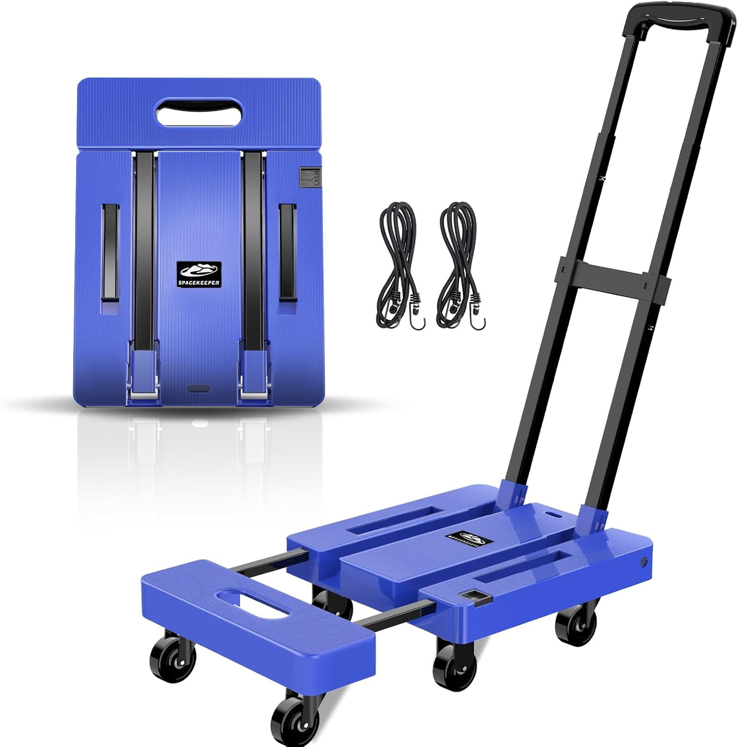 Folding Hand Truck, 500 LB Capacity Luggage Cart, Portable Folding ...