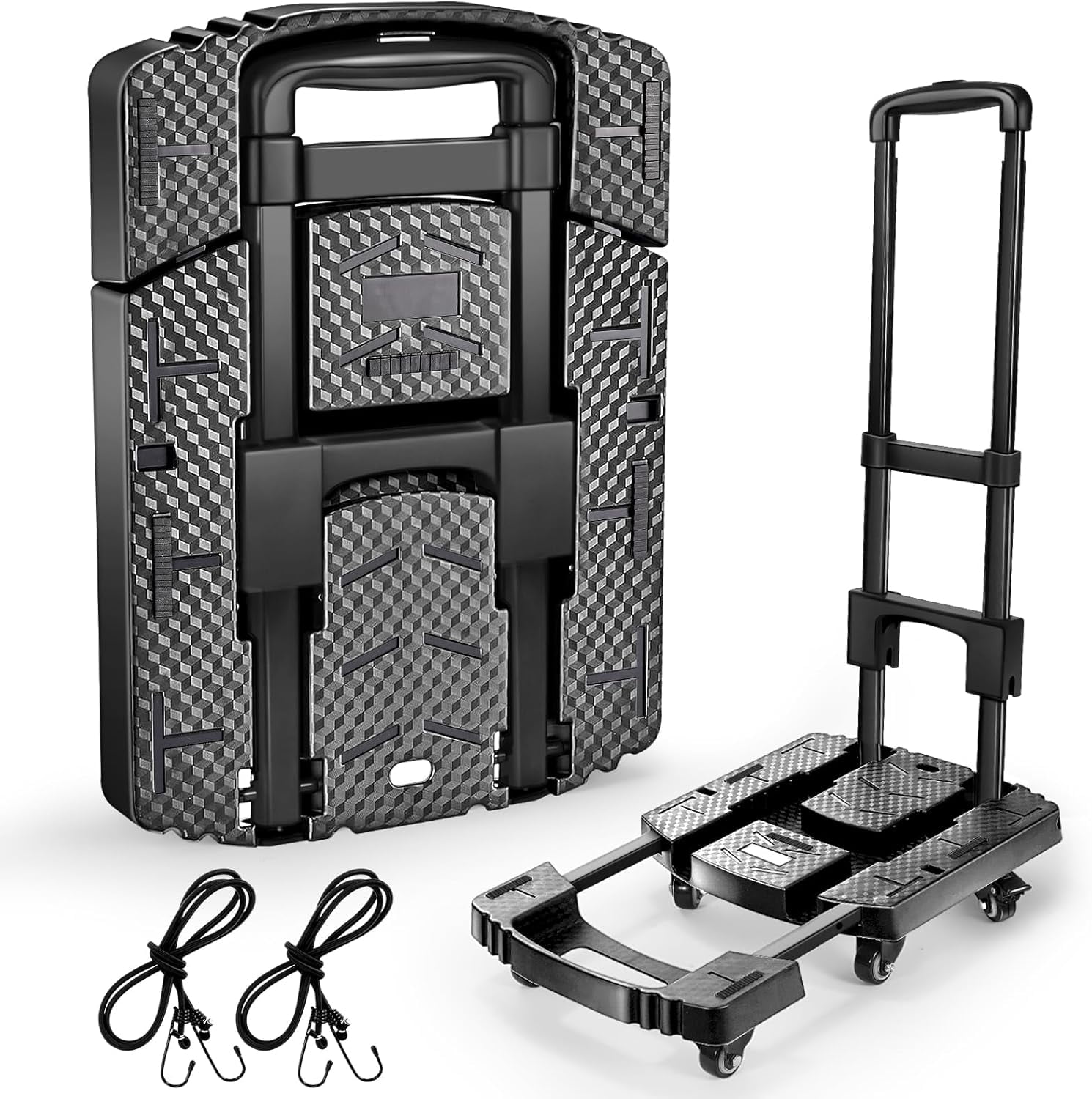 Folding Hand Truck 500lbs, Portable Heavy Duty Dolly Cart, 6 Wheels ...