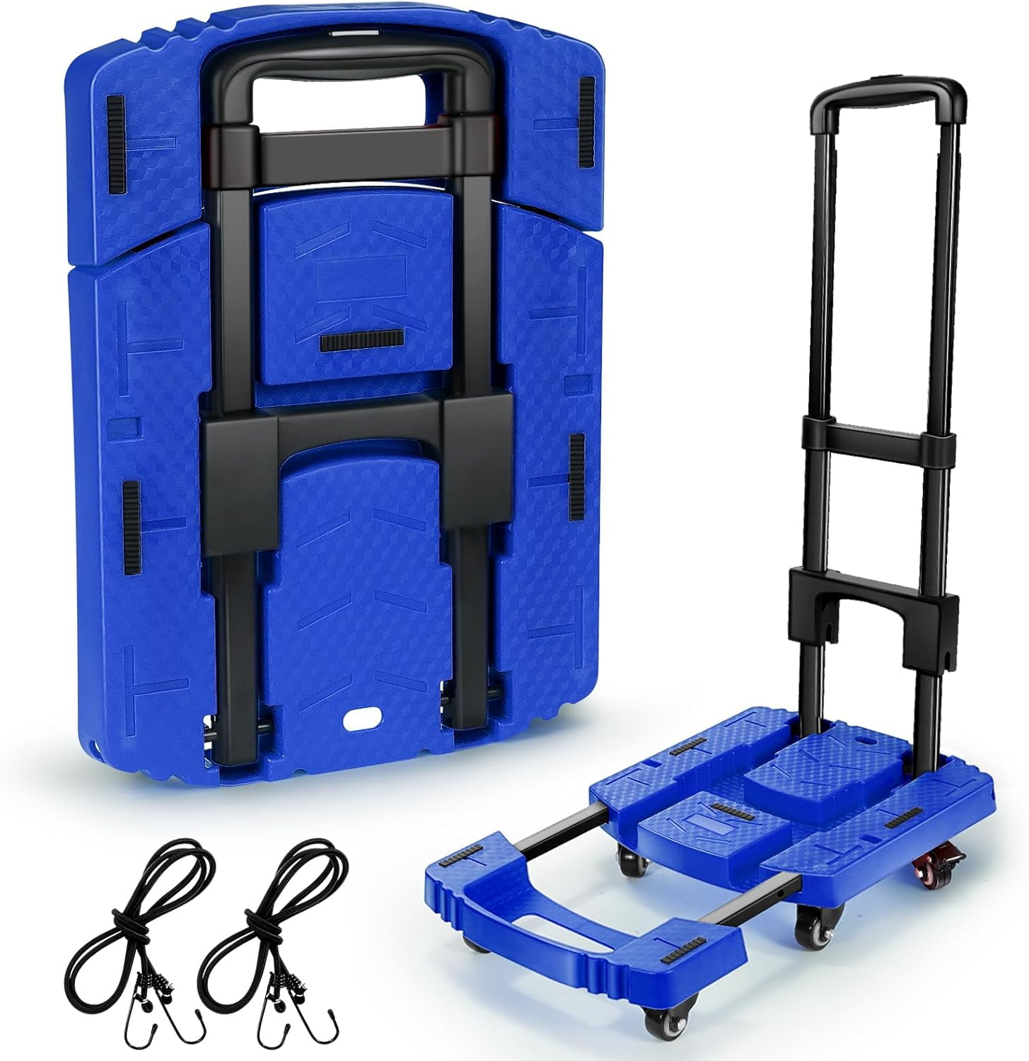 Folding Hand Truck 500lbs, Portable Heavy Duty Dolly Cart, 6 Wheels ...