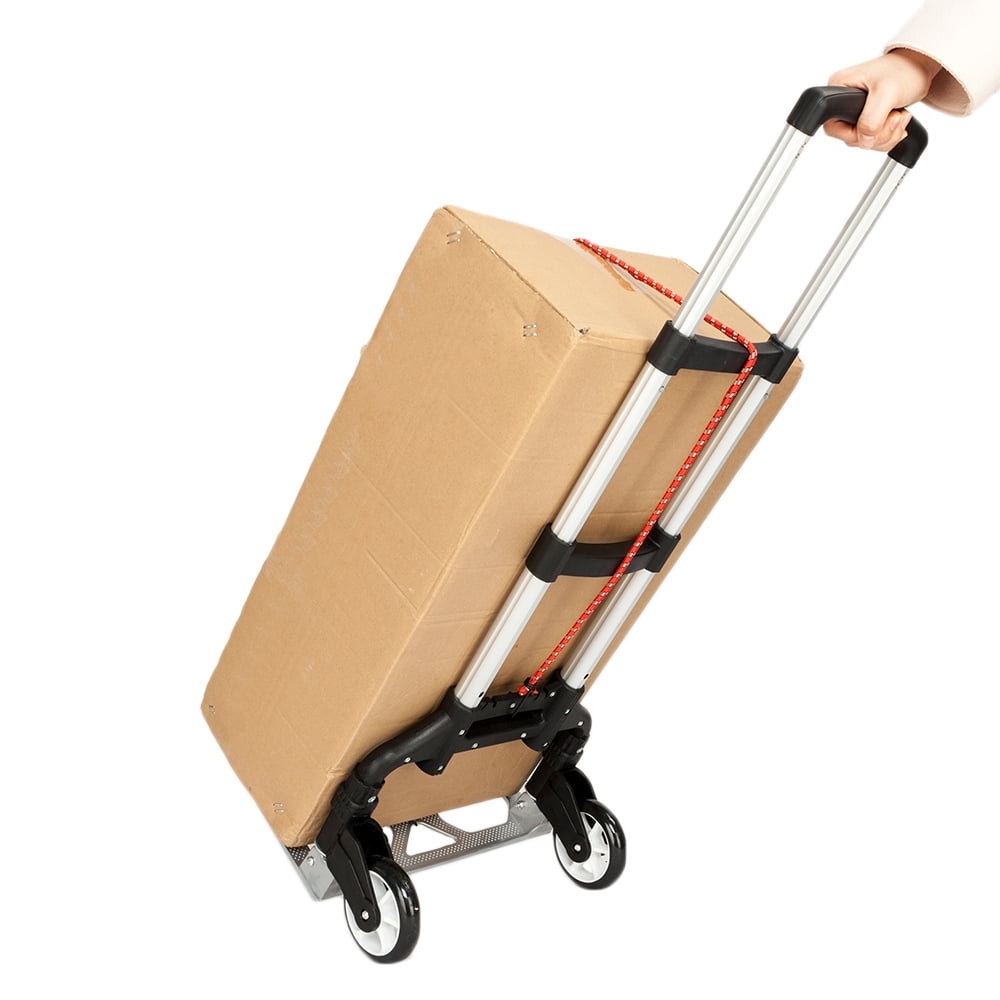 Folding Hand Truck Dolly with 2 Wheels, Lightweight Aluminum Foldable ...