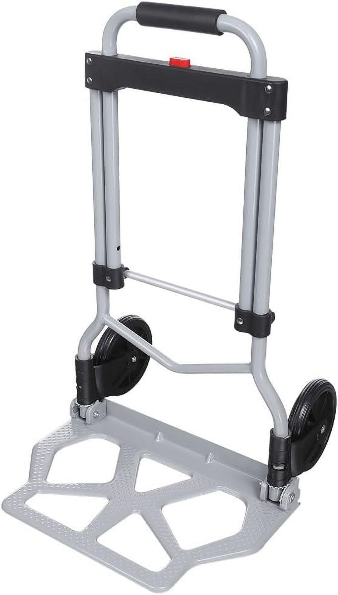 Folding Hand Truck and Dolly, 220lbs Portable Heavy-Duty Luggage Trolley Cart with Telescoping ...