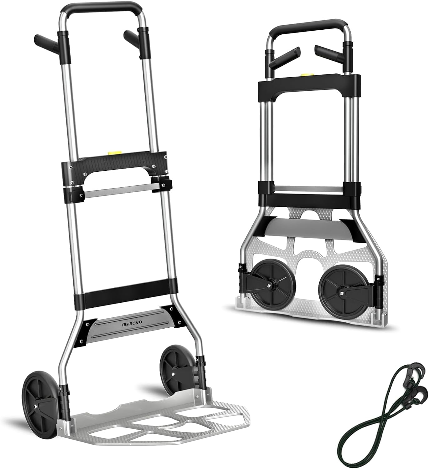Folding Hand Truck Dolly Cart,340LB Capacity Portable Aluminum Dolly ...