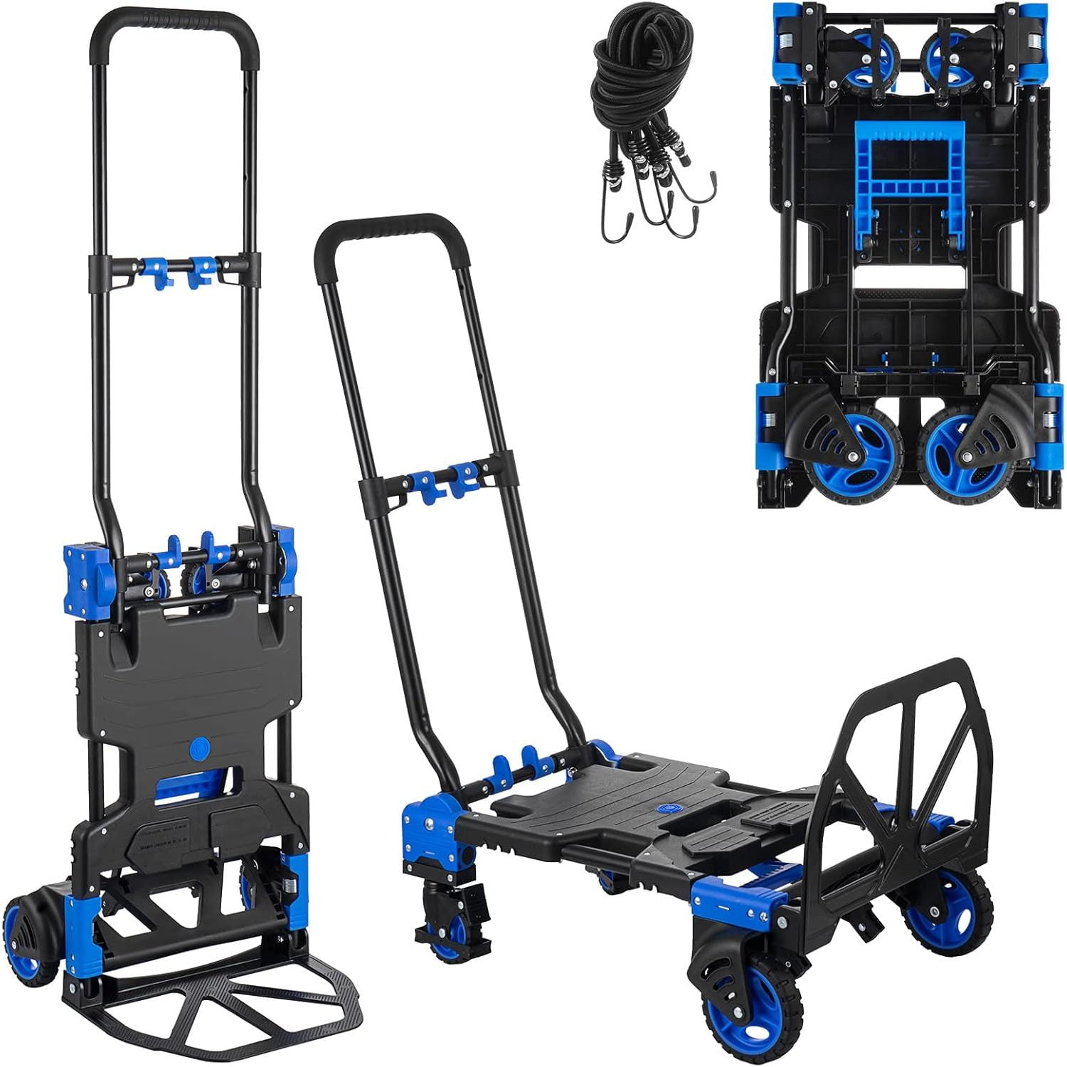 Folding Hand Truck, Heavy Duty Hand Truck Dolly Cart, Convertible Dolly ...