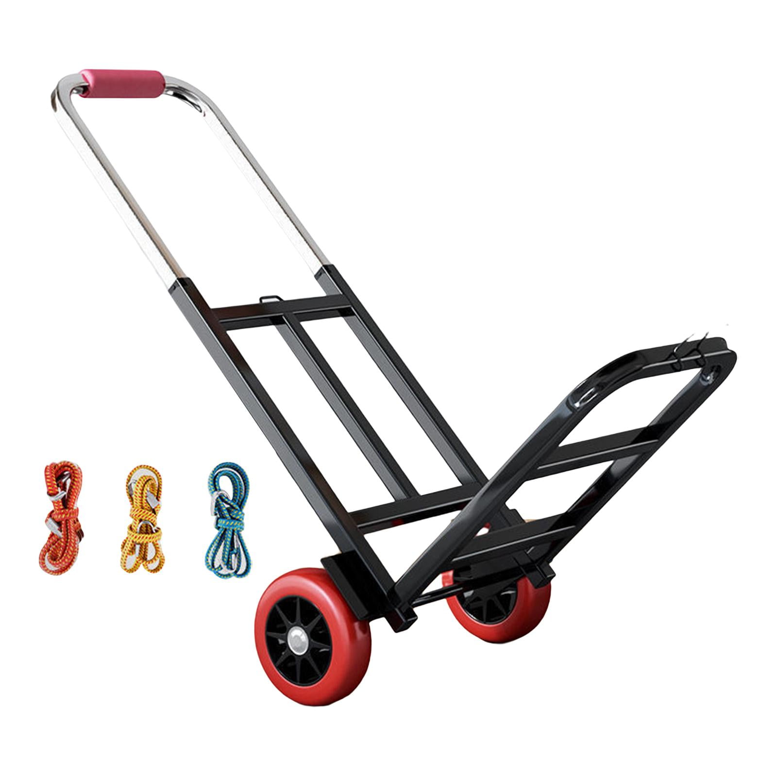 Folding Hand Truck Luggages Trolley Cart Rubber Wheels Utility Cart Max ...