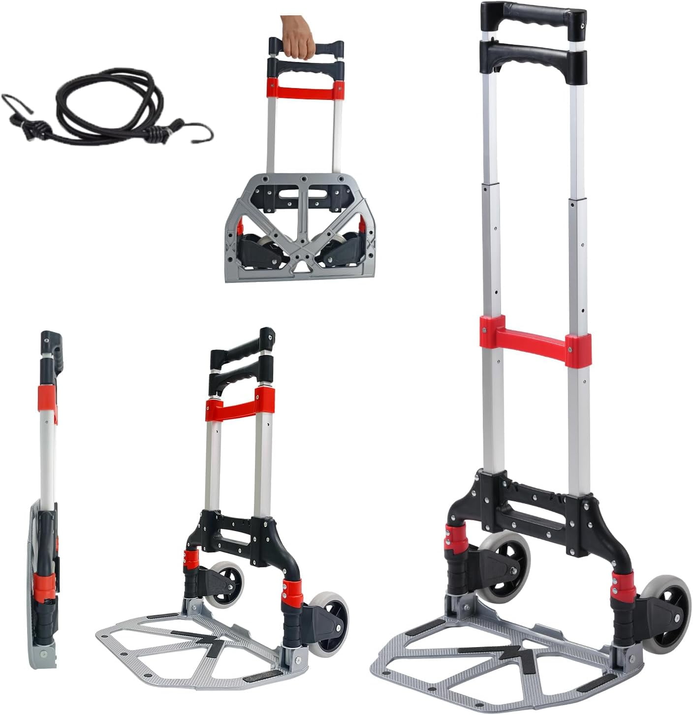 Folding Hand Truck Multifunctional Hand Trolley 165lbs Aluminium ...