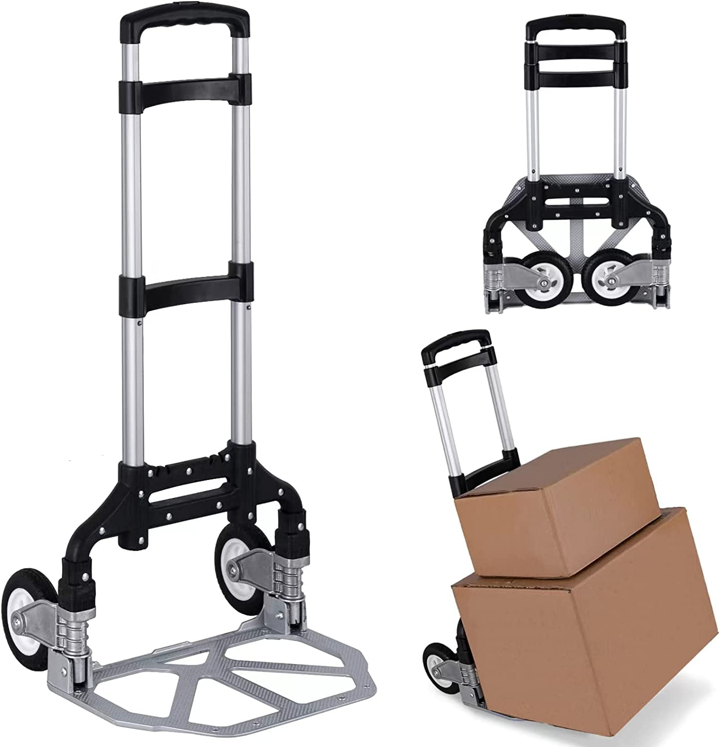 Folding Hand Truck Portable Foldable Dolly Cart Aluminum Luggage Cart ...