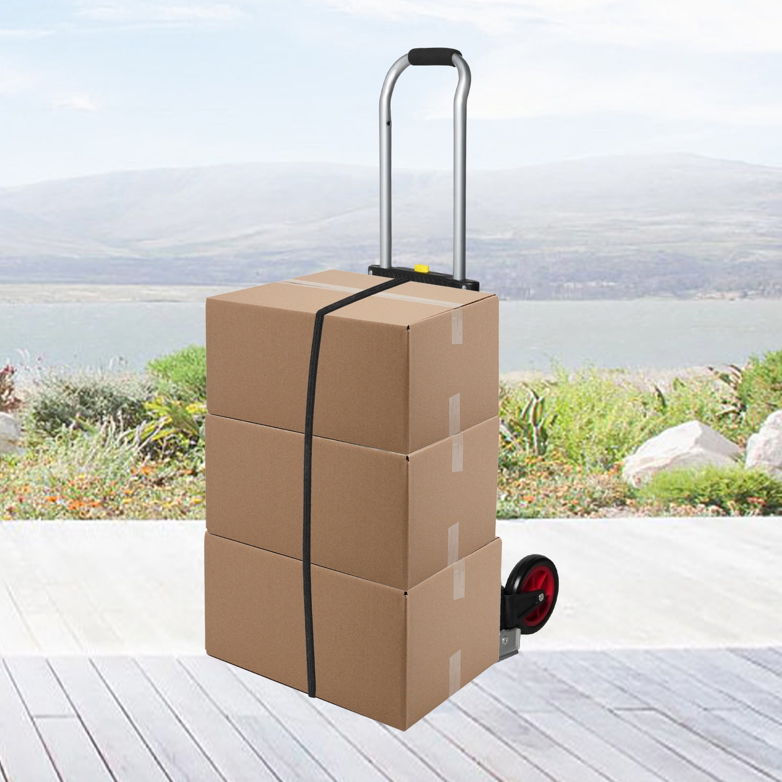 Folding Hand Truck and Dolly, 150 lbs Capacity Aluminum Luggage Cart ...