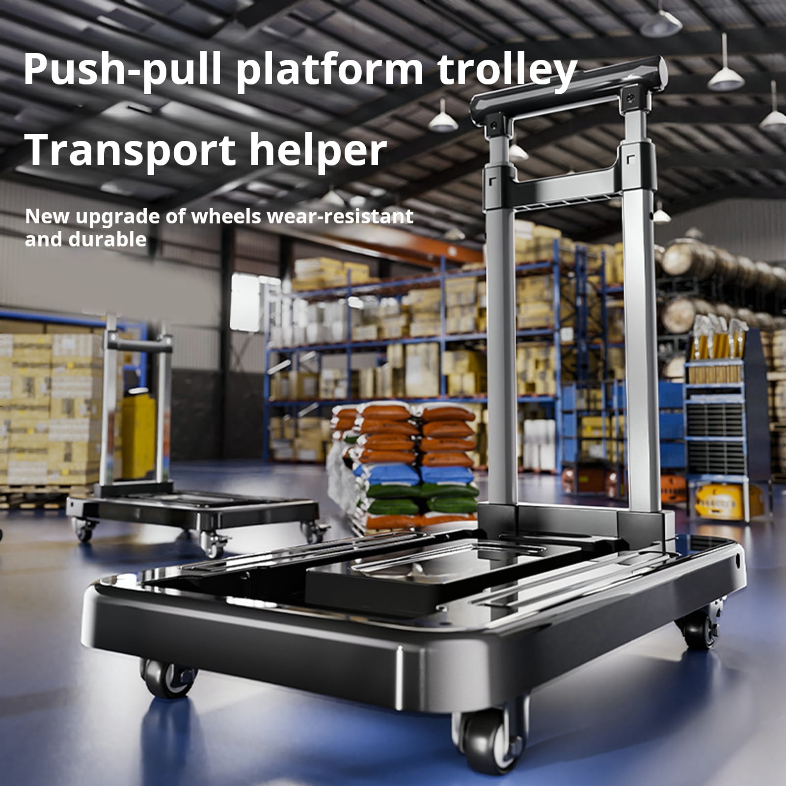 Folding Hand Truck with Wheels 110lbs Load-capacity Rustproof Corrosion ...