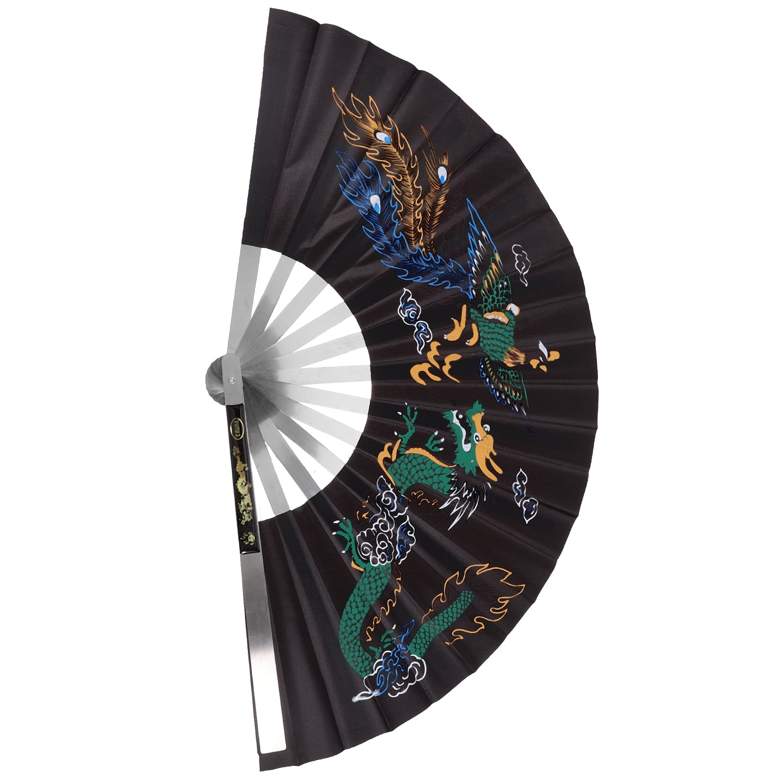 Folding Handheld Fan Japan Stage Props Dragon Phoenix Peony - Walmart.com