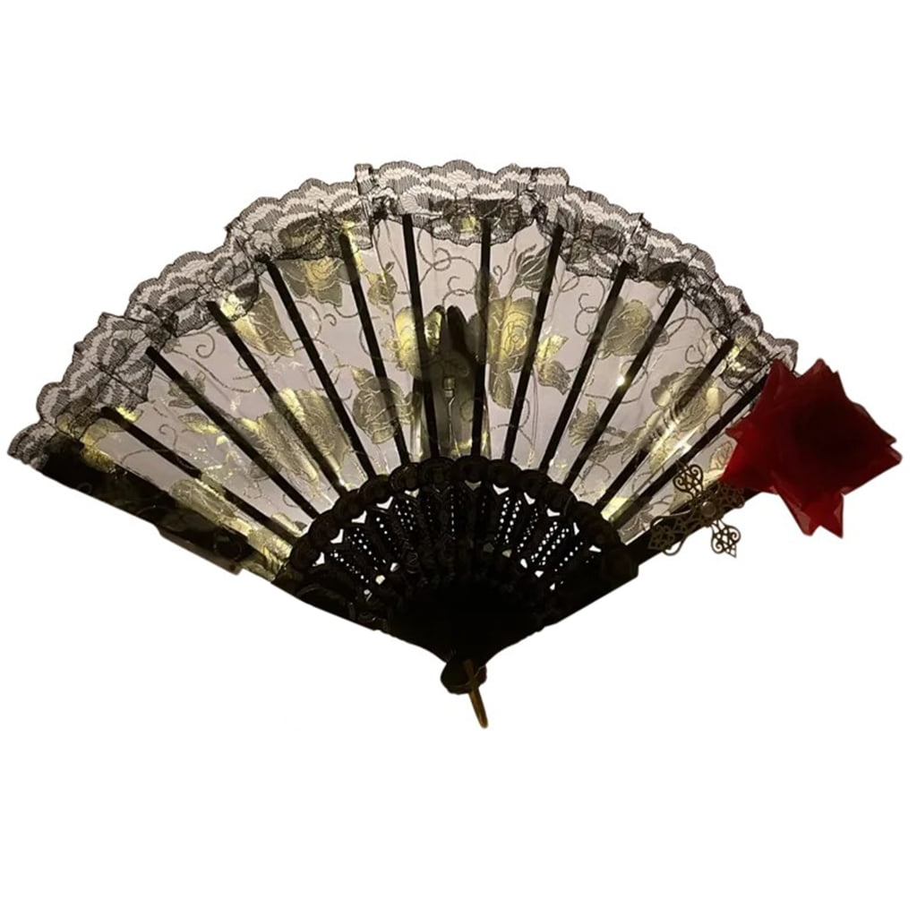 Folding Handheld Fan LED Light Up Hand Fan for , Dance Parties, Wedding ...