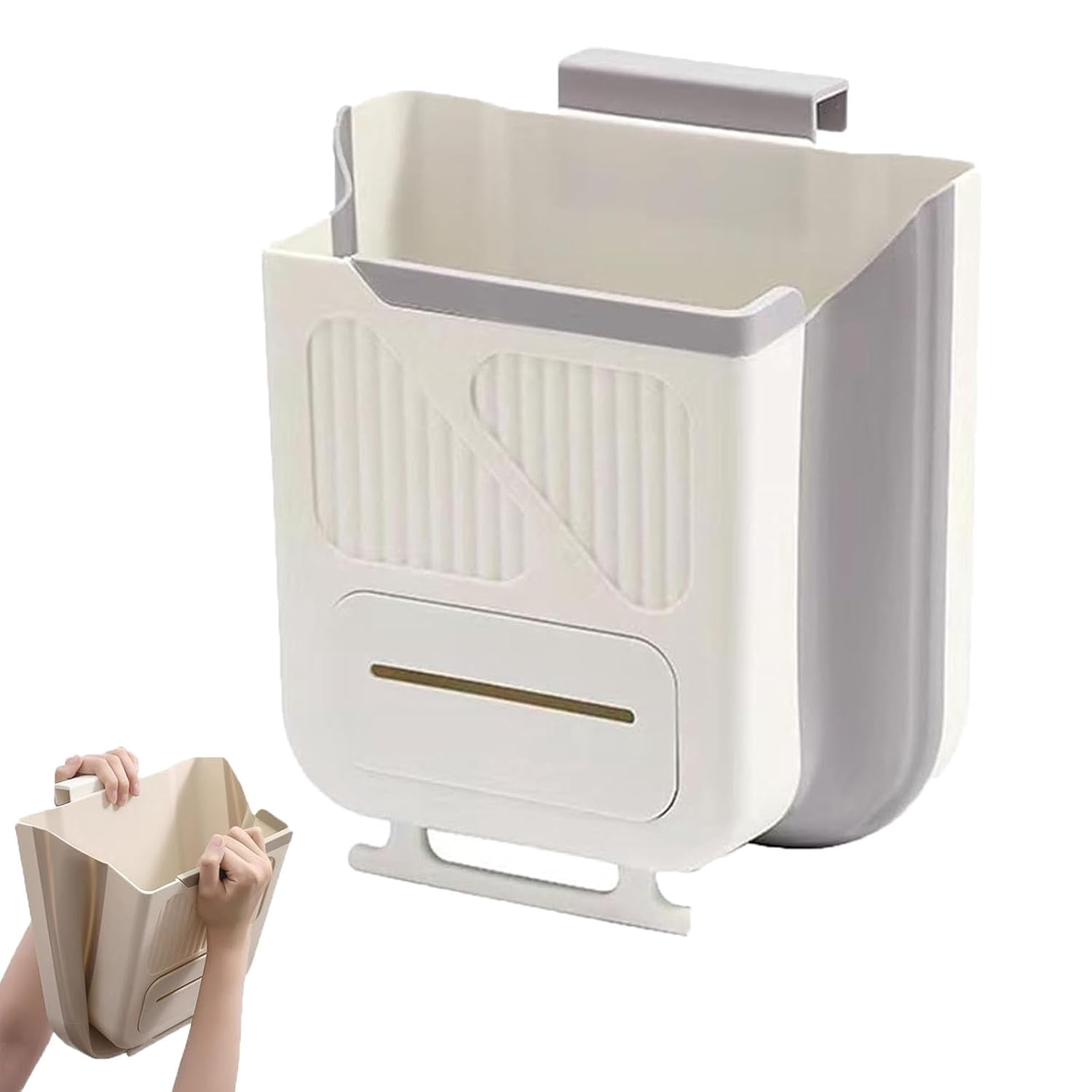 Folding Hanging Kitchen Waste Trash Can, Collapsible Hanging Trash Can ...