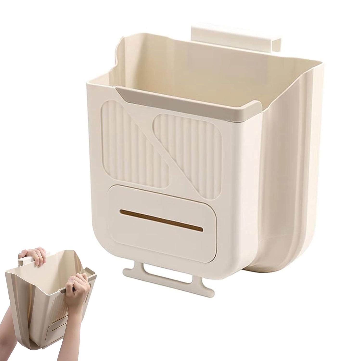 Folding Hanging Kitchen Waste Trash Can, Collapsible Hanging Trash Can ...