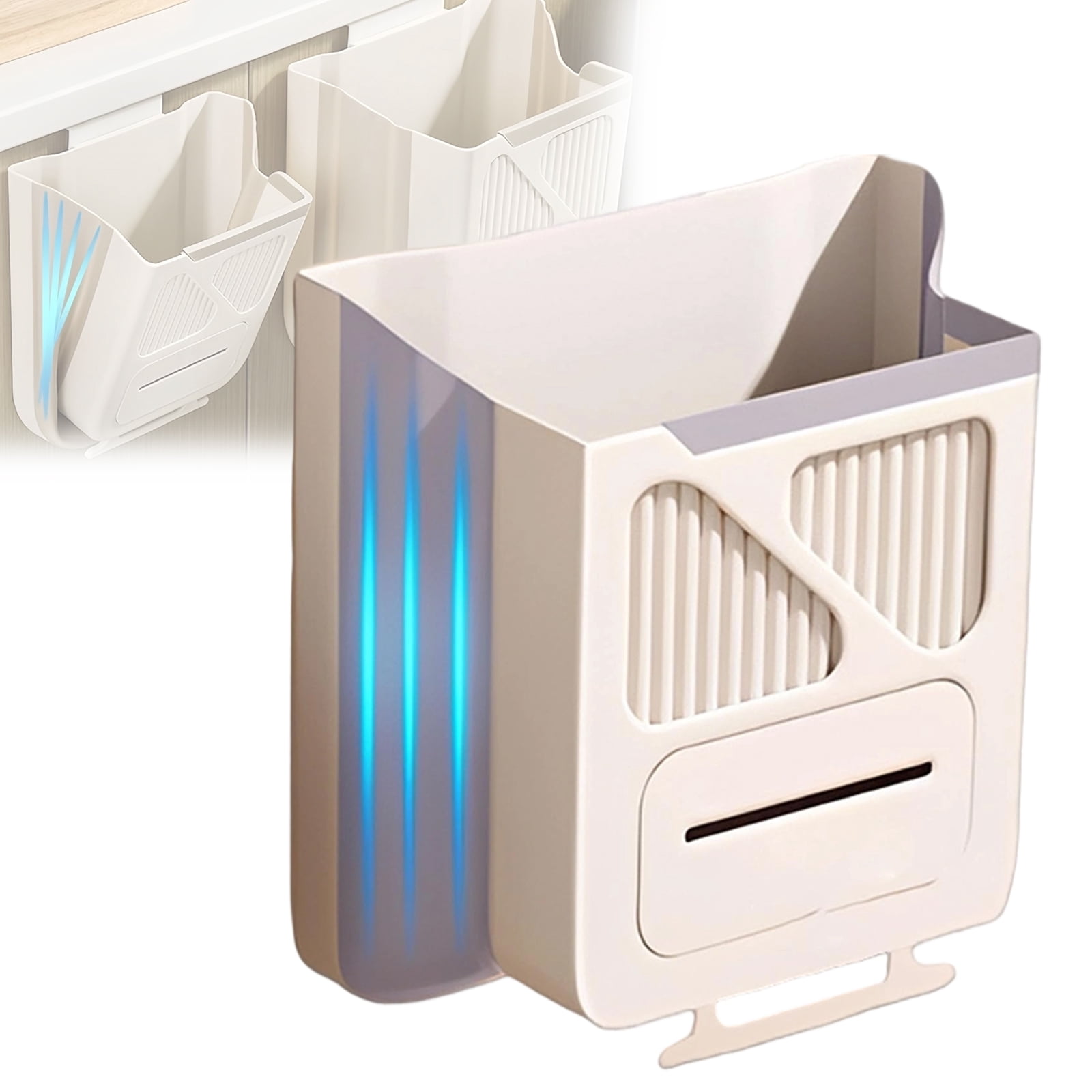 Folding Hanging Kitchen Waste Trash Can, Multi-Functional Lower Hanging ...