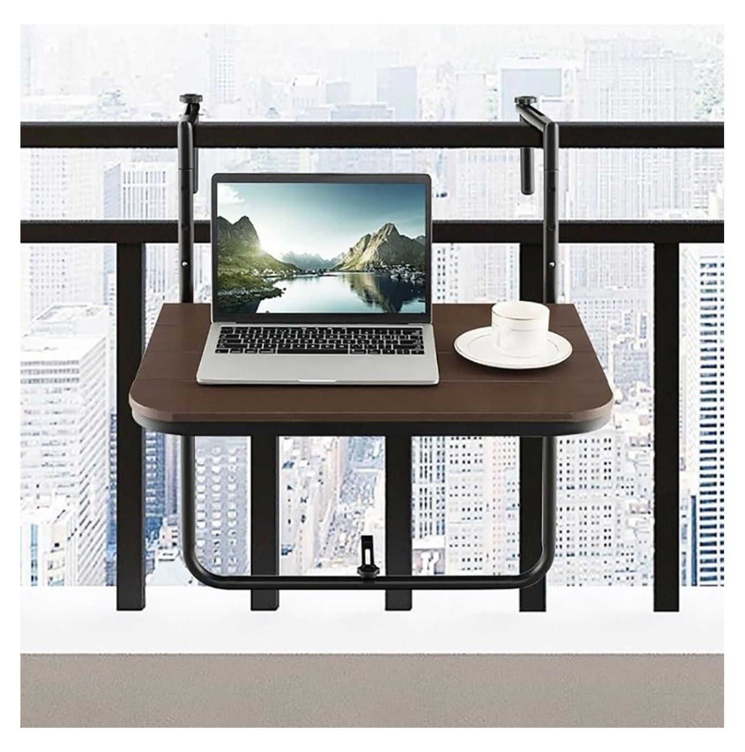 Folding Hanging Table - Patio Balcony Railing Table - 3-Level ...