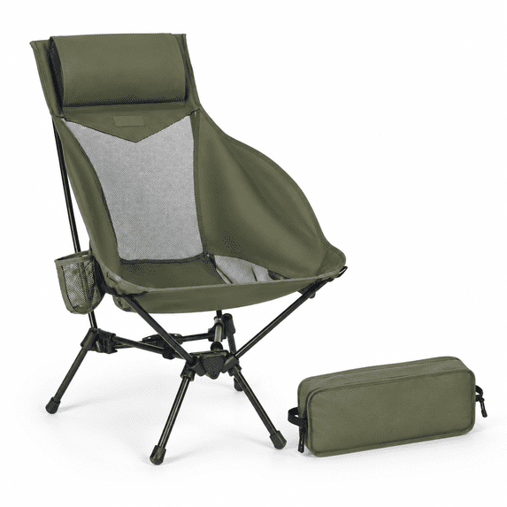 Folding High Camping Chair Withow Portable Lightweight Supports 374 Lbs ...