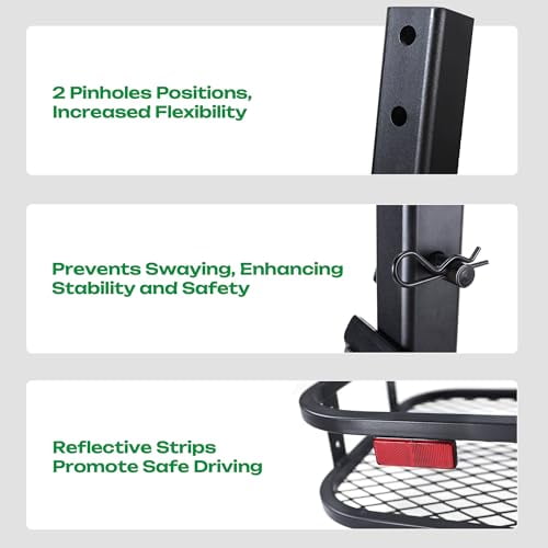 Folding Hitch Cargo Carrier, 500Lbs Capacity Hitch Mount Cargo Basket ...