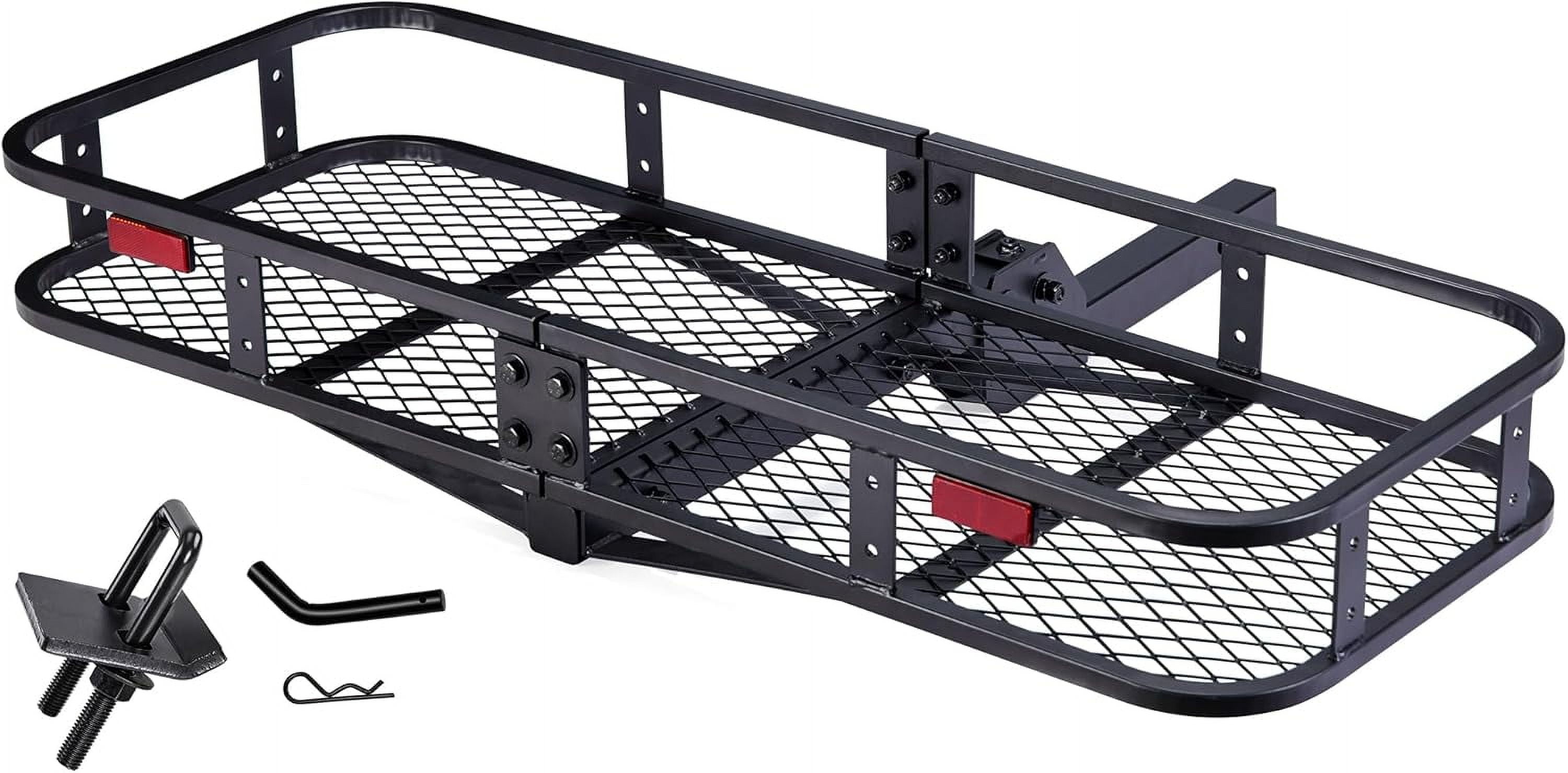 Folding Hitch Cargo Carrier, 500Lbs Capacity Hitch Mount Cargo Basket ...