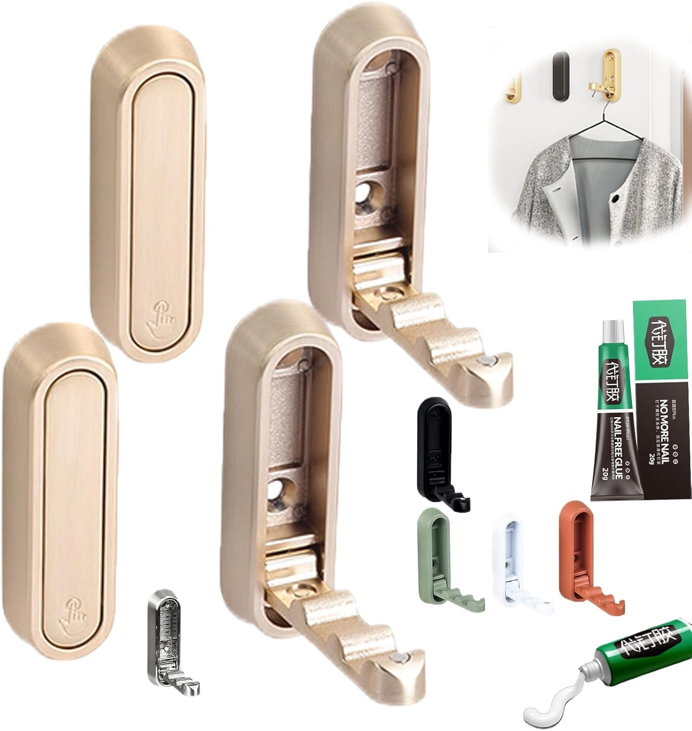 Folding Hooks Wall Mount, Invisible Zinc Alloy Folding Hook, Minimalist ...