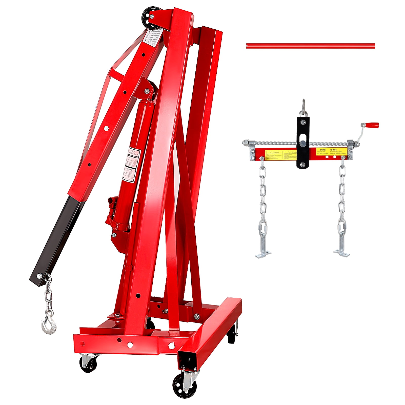 Folding Hydraulic Engine Hoist with Lever, 2 Ton/4400 LBS, Heavy Duty ...