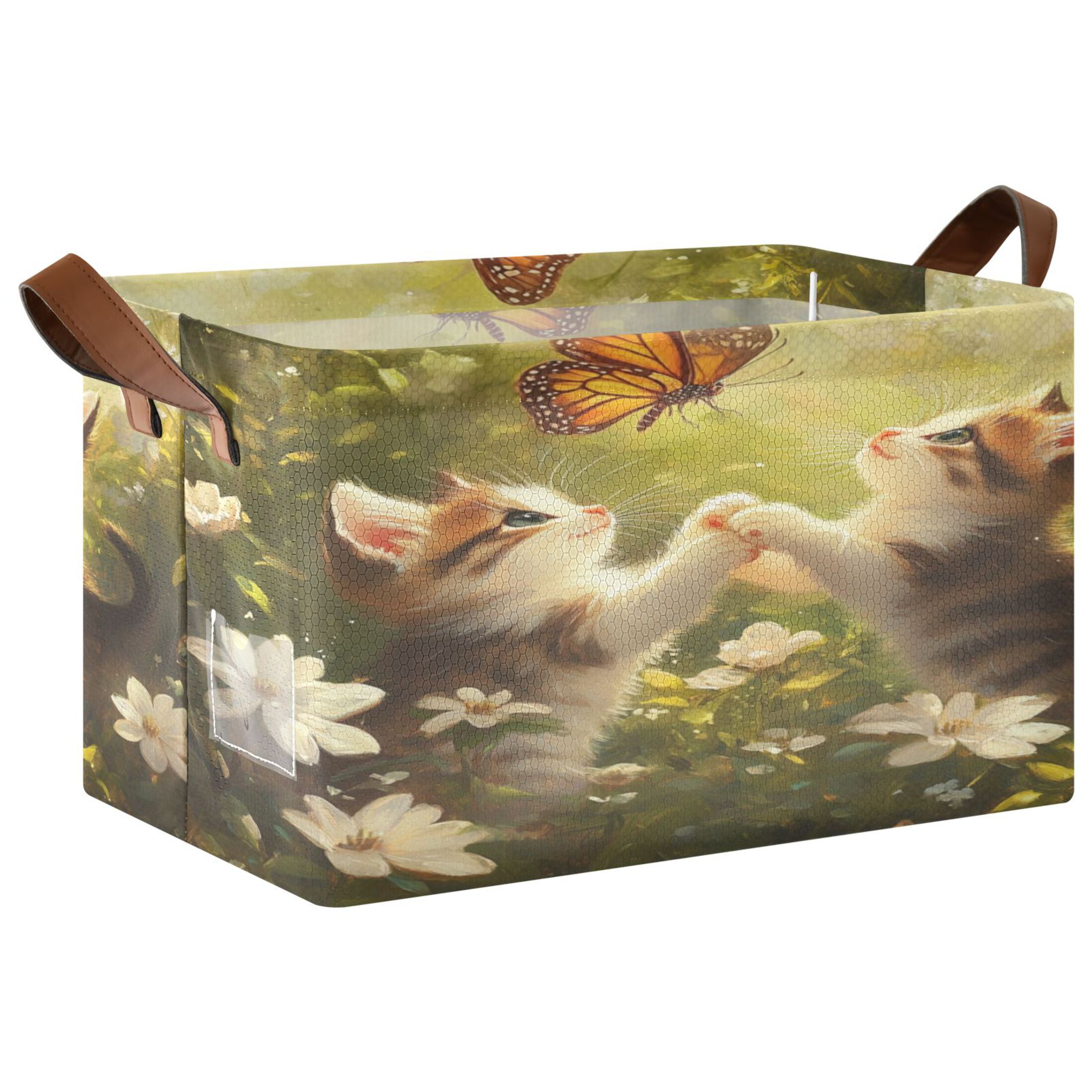 Folding Iron Frame Storage Basket 16.9*11.4*10Inch X2 Storage Basket ...