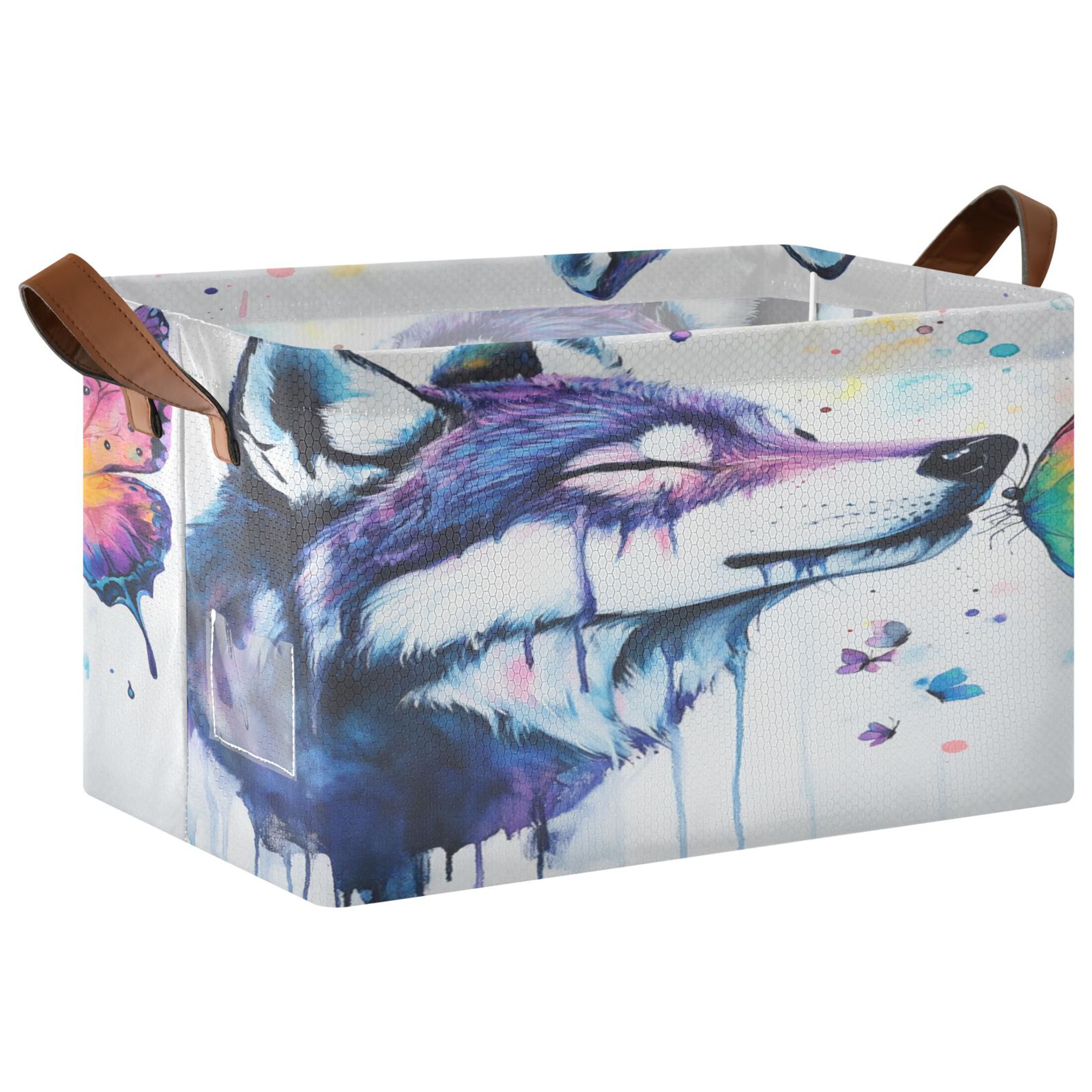 Folding Iron Frame Storage Basket 16.9*11.4*10Inch X2 Storage Basket ...