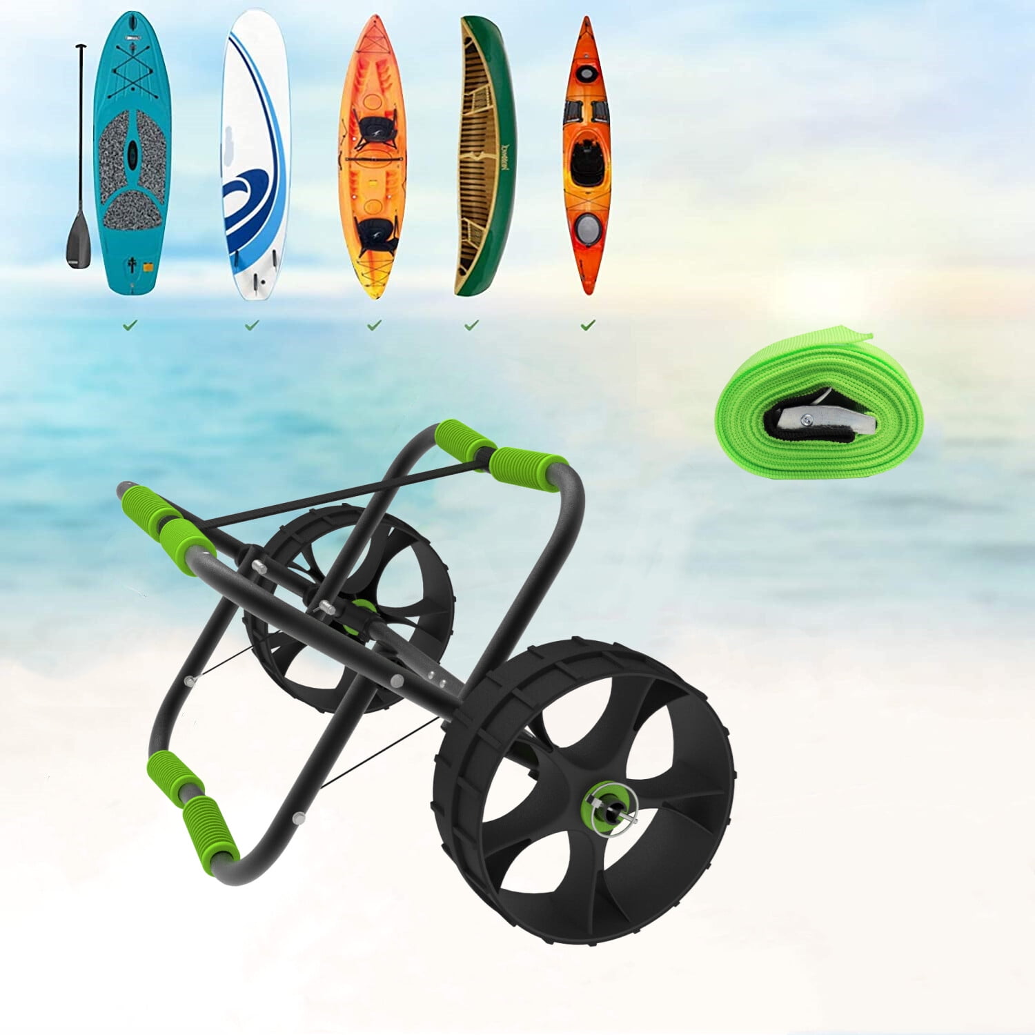 Folding Kayak Canoe Boat Carrier Dolly Trailer Tote Trolley Transport ...