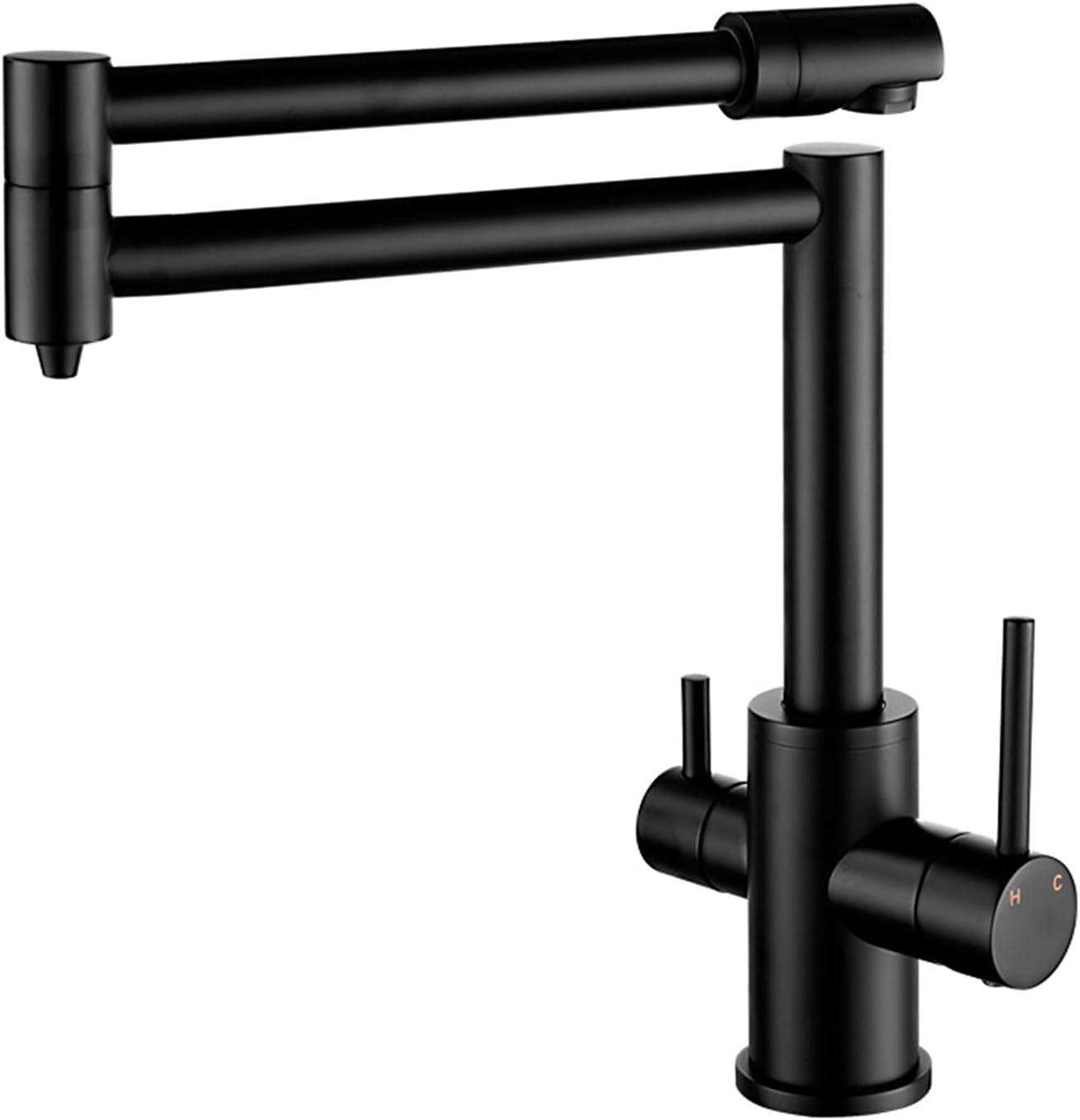 Folding Kitchen Faucet, Deck Mounted Rotating Telescopic Kitchen Sink ...